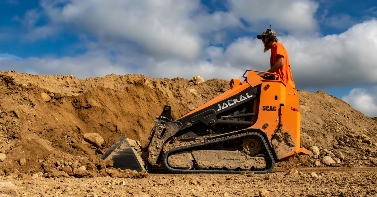 Jackal™ Stand-On Mini Skid Steer | Products | Scag®